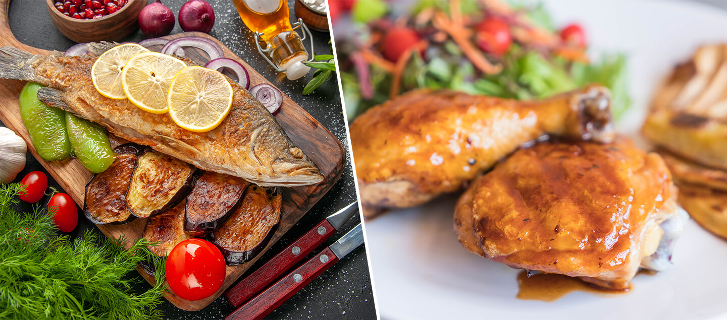 Menu Suprême de poulet ou Truite grillée avec entrée et dessert dès 2 ...