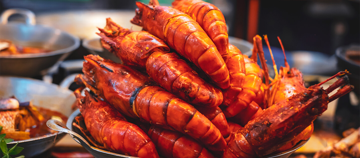 Menu gambas avec salade, dessert du chef et verre de bienvenue dès 2 ...