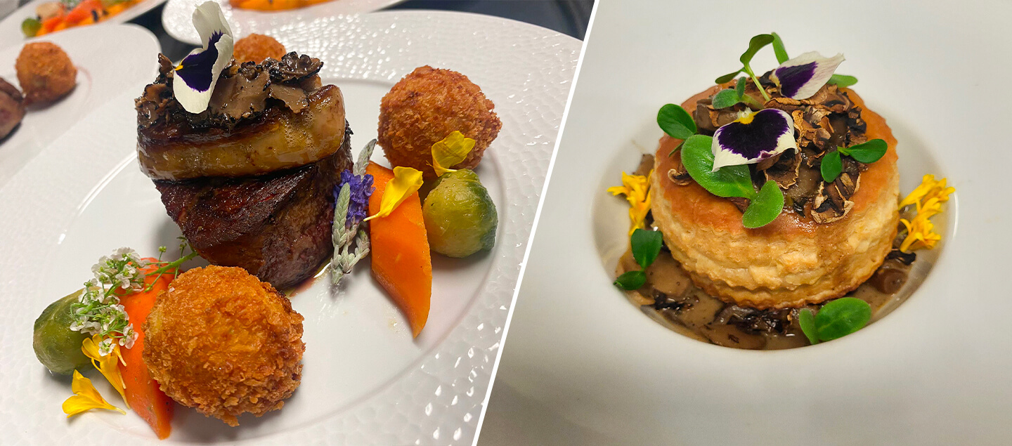 Menu Filet de boeuf façon Rossini avec entrée et dessert dès 2 ...