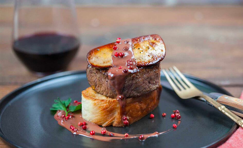 Menu Filet de boeuf façon Rossini avec entrée et dessert dès 2 ...