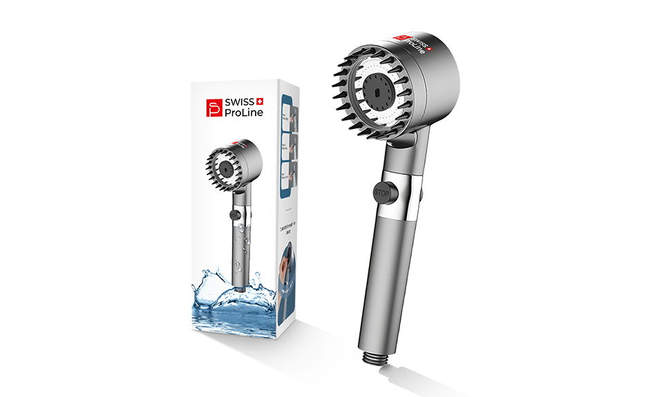Pommeau de douche avec 3 modes puissants Swiss ProLine - Realdeals.ch